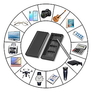 XOOL Precision Screwdriver Set Magnetic, 25 in 1 with 24 Piece Small Screwdriver Set, Mini Pocket Screwdriver kit Magnetic for Computer/Xbox/ PS3/ PS4/ Eyeglass/iphone/Camera/Nintendo/Drone/Watch