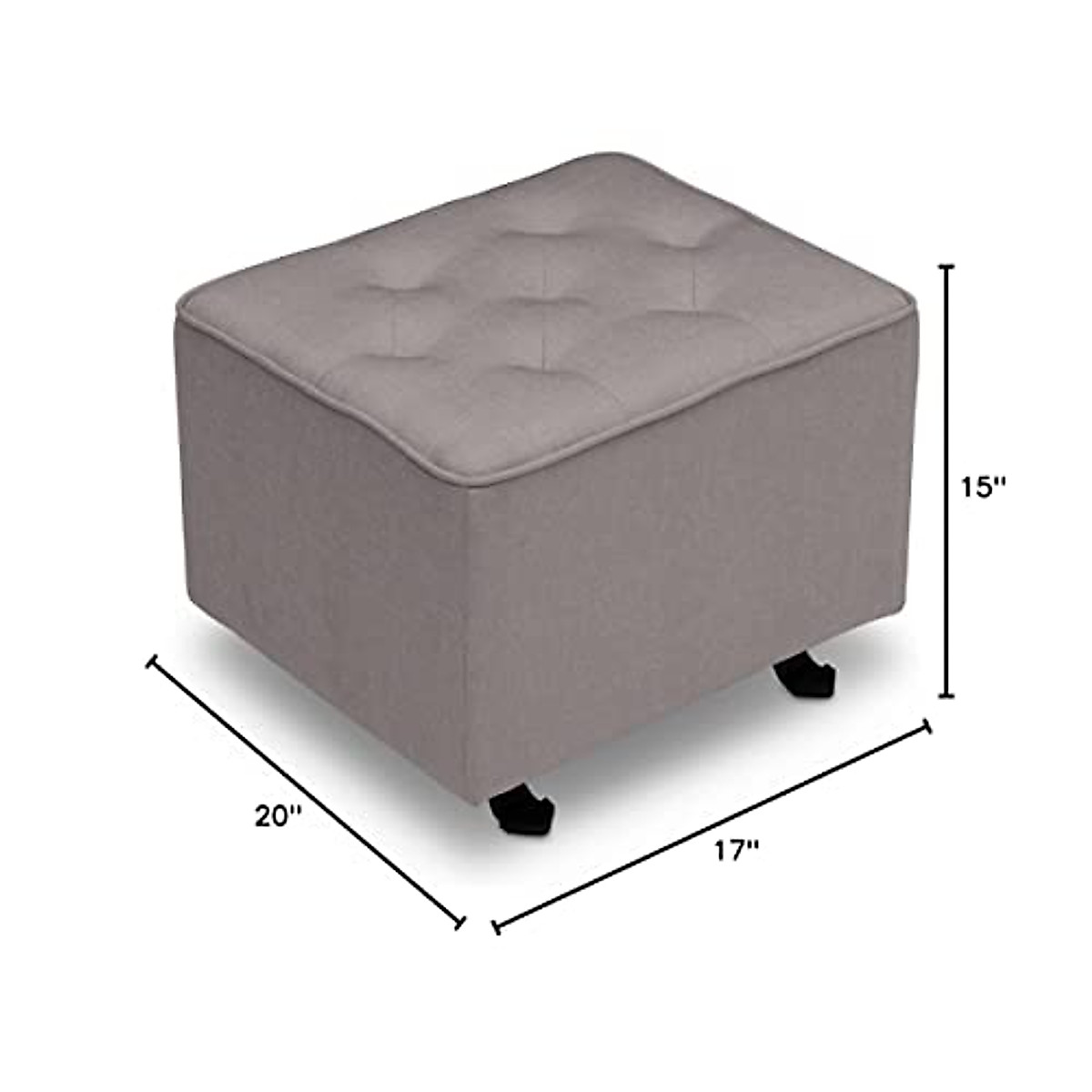 Delta Children Diamond Tufted Gliding Ottoman, French Grey