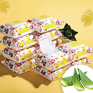 Baby Wipes - HAPPY BUM Saline Baby Wipes, Unscented, 360 Count (12 Packs of 30 Wipes) Saline Face Wipes