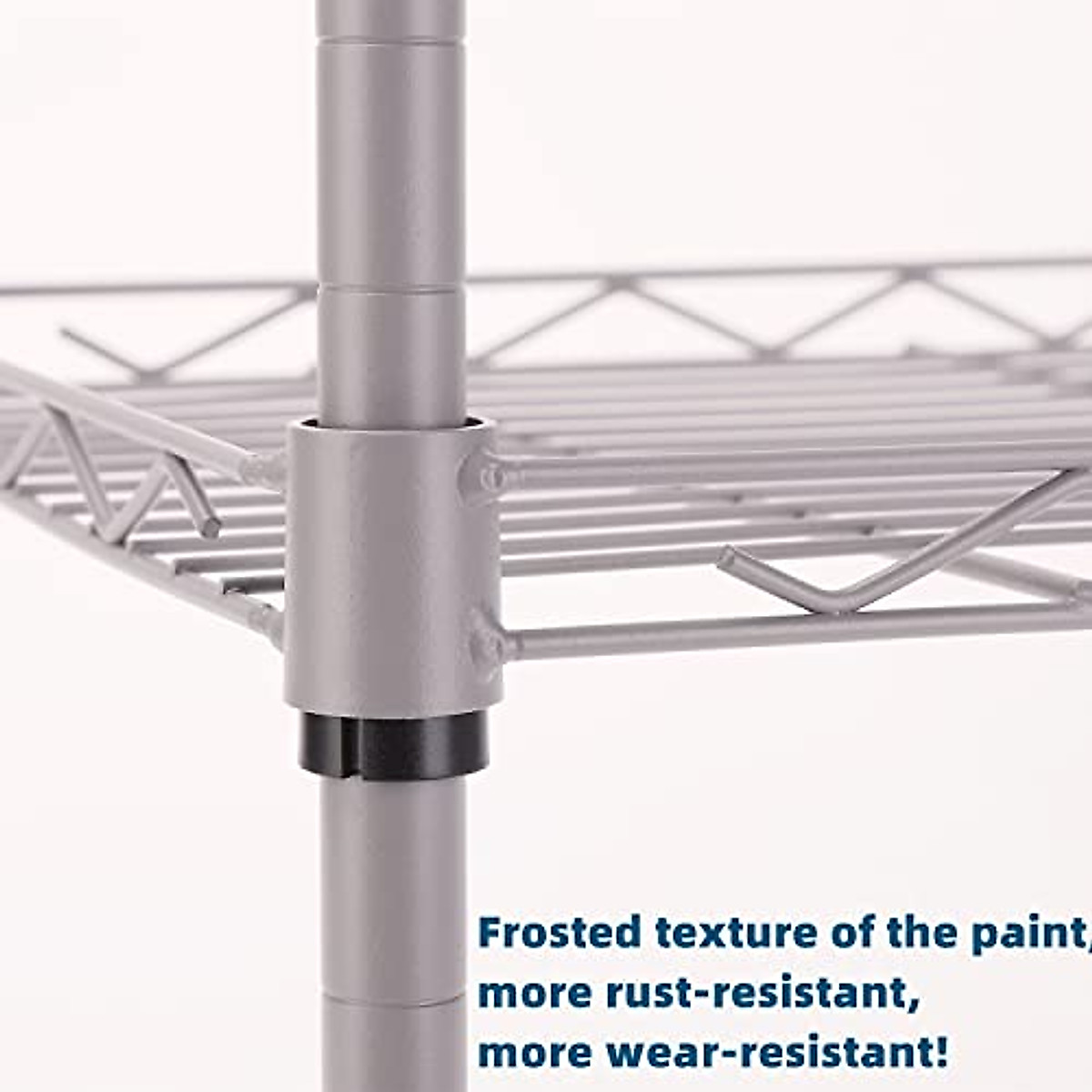 YOHKOH 4-Tier Wire Shelving Metal Storage Rack Adjustable Shelves for Laundry Bathroom Kitchen Pantry Closet (Grey, 16.8L x 11.9W x 49H)