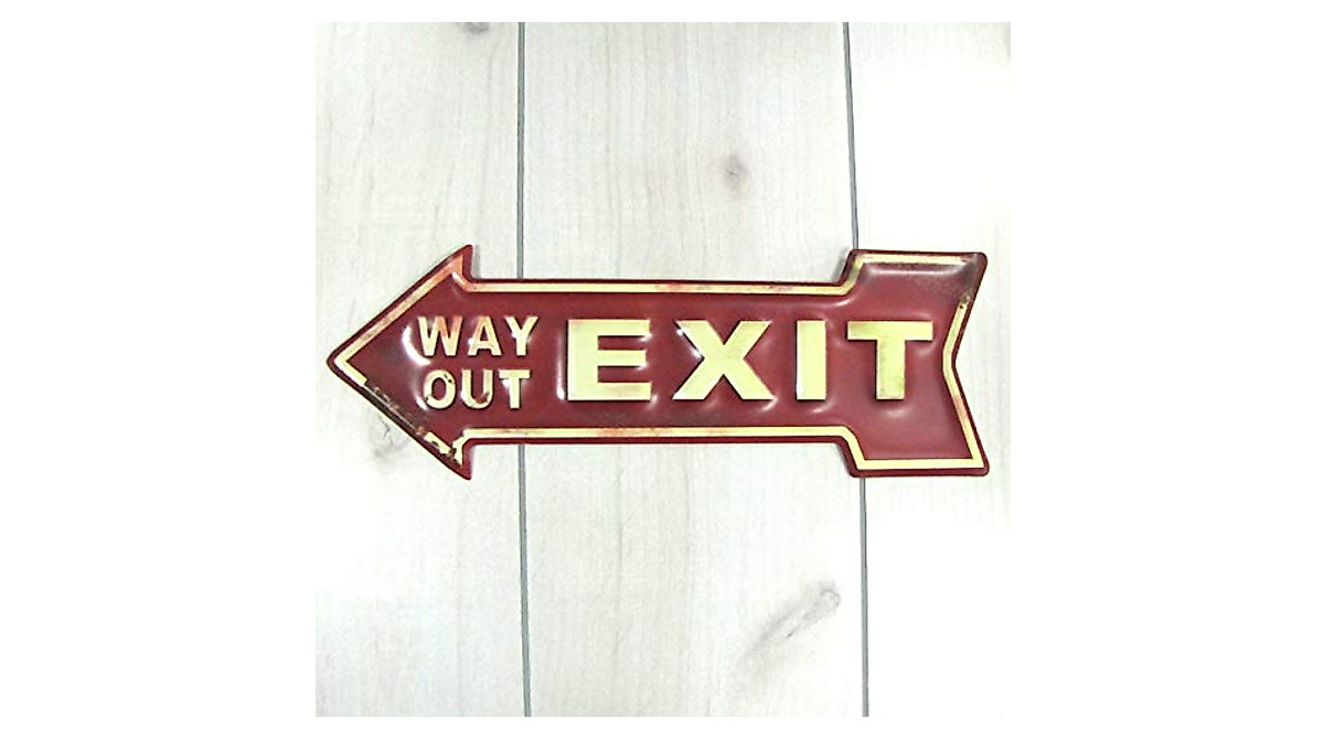 Vintage Metal Emergency Exit Sign – Rustic Indoor/Outdoor Decor