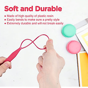 TsMADDTs Hair Braiding Tools Set, 8PCS Topsy Tail Tools, 8PCS French Centipede Braiders for French Twist Plait Ponytail, 10PCS Black Hair Ties Bulk