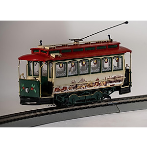 Bachmann Trains - Norman Rockwell's Main Street Christmas Battery Operated Auto Reversing Village Streetcar Set - On30 Scale - Runs on HO Track