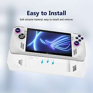 Writiany Protective Silicone Case for 2023 ASUS ROG Ally Game Console Drop-Proof Case for 2023 ASUS Rog Ally Handheld Case (White)