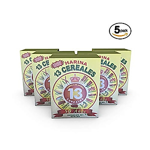 Harina 13 cereales 5 PACK El Atol 100% Natural, Made with the best cereals from Guatemala, Excellent SUPPLEMENT for nursing mothers and a great family food