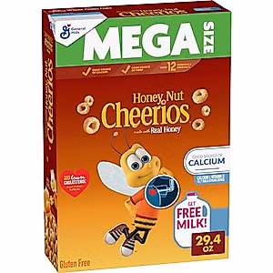 Honey Nut Cheerios Cereal, Limited Edition Happy Heart Shapes, Heart Healthy Cereal With Whole Grain Oats, Mega Size, 29.4 oz
