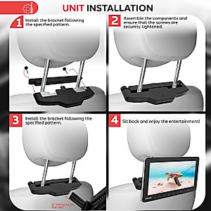 Pyle Universal Car Headrest Mount Monitor - 10.5 Inch Vehicle Multimedia CD DVD Player - Smart Audio Video Entertainment System w/HDMI & Hi-Res TV LCD Screen - includes Mounting Bracket -PLHRDVD103