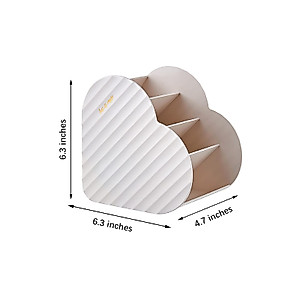 Makeup Brush Holder Organizer, Large Capacity 4 Slot Makeup Organizer for Vanity,Bathroom,Desk Storage Container,Cosmetic Display cases (White)