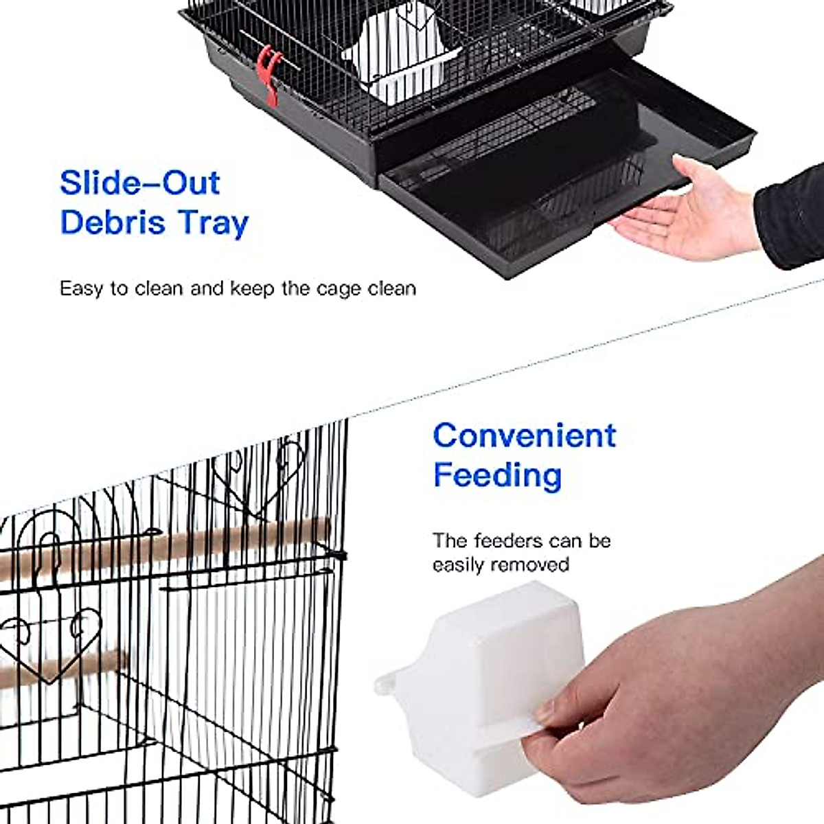 39-inch Roof Top Large Flight Parrot Bird Cage Accessories Medium Roof Top Large Flight cage Parakeet cage for Small Cockatiel Canary Parakeet Sun Parakeet Pet Toy