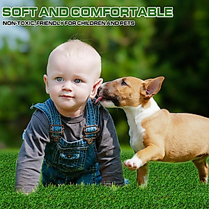 GLOBREEN Interlocking Artificial Grass Tiles 9 Pack, 12" x 12" Squares Fake Turf Grass Tiles Self-Draining for Deck, Patio, Dogs, Balcony, Backyard, Indoor Outdoor Flooring Decor