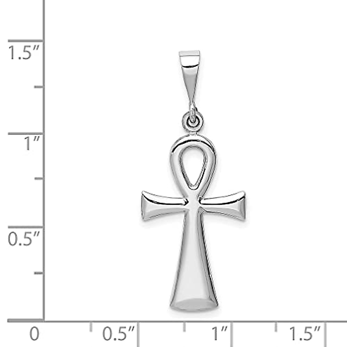 IceCarats 14K White Gold Egyptian Ankh Holy Cross Symbol of Life Ancient Necklace Religious Pendant Jesus Christ Charm 36mm x 15mm Only