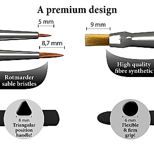 The Army Painter Gamemaster Miniature Paint Brushes - Model Paint Brushes for Miniature Painting - Acrylic Paint Brush Set with Bonus Item for Miniature Detailing