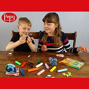 Pepy Plastilina Reusable and Non-Drying Modeling Clay; Box of 12-Color Sticks, 0.8 Ounce Each, Perfect for Arts and Crafts Projects