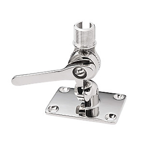 Calissa Offshore Tackle Marine VHF Antenna Mount – Adjustable Base Mounts Ratchet for Boat – Made with 316 Stainless Steel Mounts