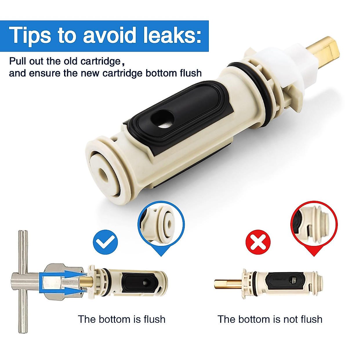 Cartridge for Moen 1222 Replacement, Compatible with Moen 1222 Collection One Handle Posi-Temp Faucet Cartridge Replacement Tub Shower Only Configurations, 1 Pack, Brass