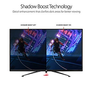 ASUS ROG Strix XG438Q 43” Large Gaming Monitor with 4K 120Hz FreeSync 2 HDR 600 90% DCI-P3 Aura Sync 10W Speaker Non-glare Eye Care with HDMI 2.0 DP 1.4 Remote Control, Black