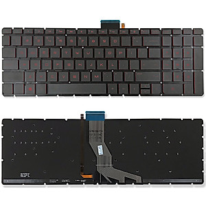 New US Red Font Backlit English Laptop Keyboard Replacement for HP Star Wars Special Edition 15-AN044NR 15-AN050CA 15-AN050NR 15-AN051DX 15-AN058CA 15-AN067NR 15-AN098NR 15-AN097NR Light Backlight