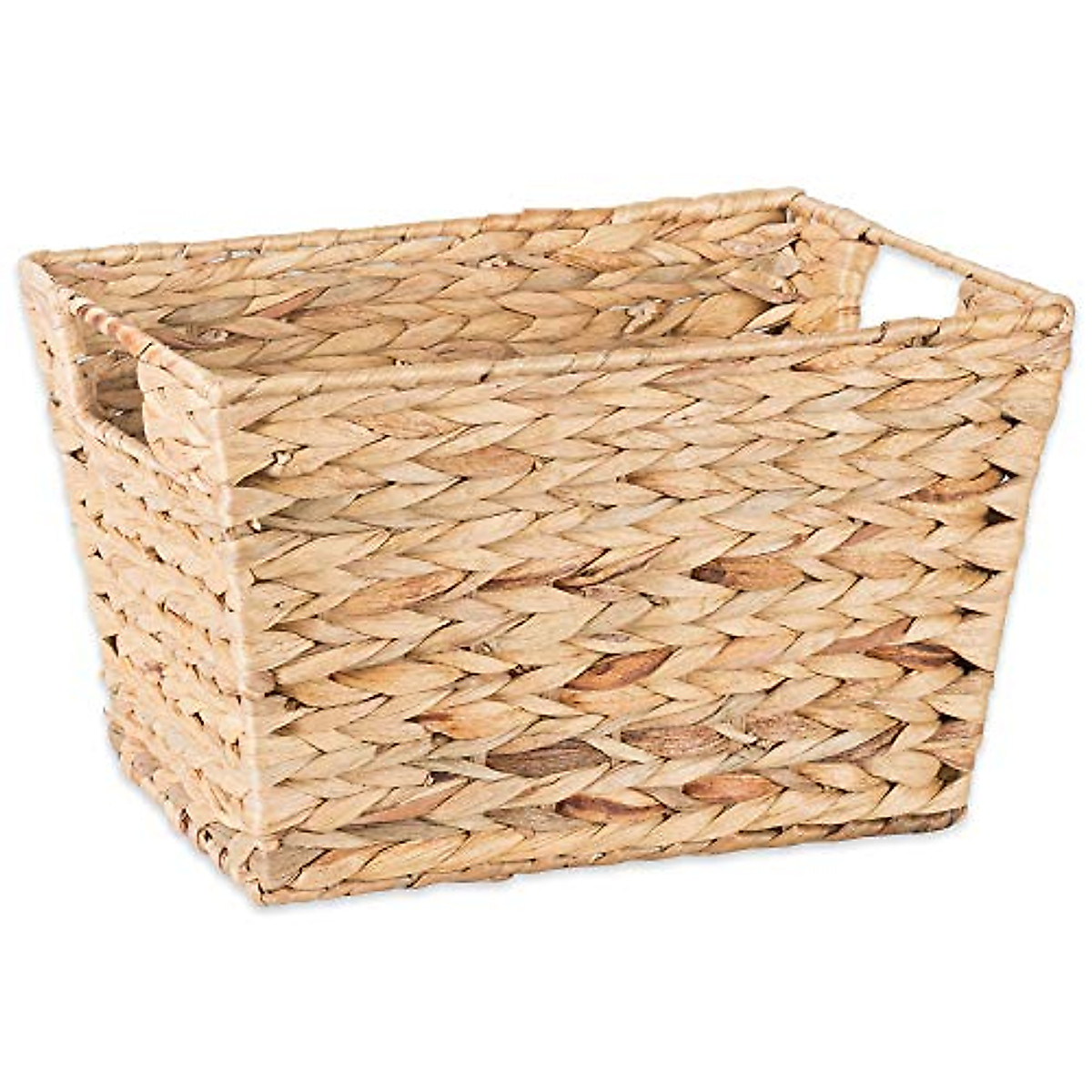 DII Z02006 Natural Water Hyacinth Storage Basket with Handles,Set of 2 Medium