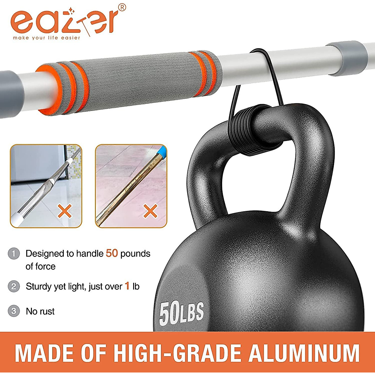 eazer Squeegee Window Cleaner 2 in 1 Rotatable Window Cleaning Tool Kit with Extension Pole, 62'' Telescopic Window Washing Equipment with Bendable and Adjustable Head for Indoor/Outdoor Car Glass