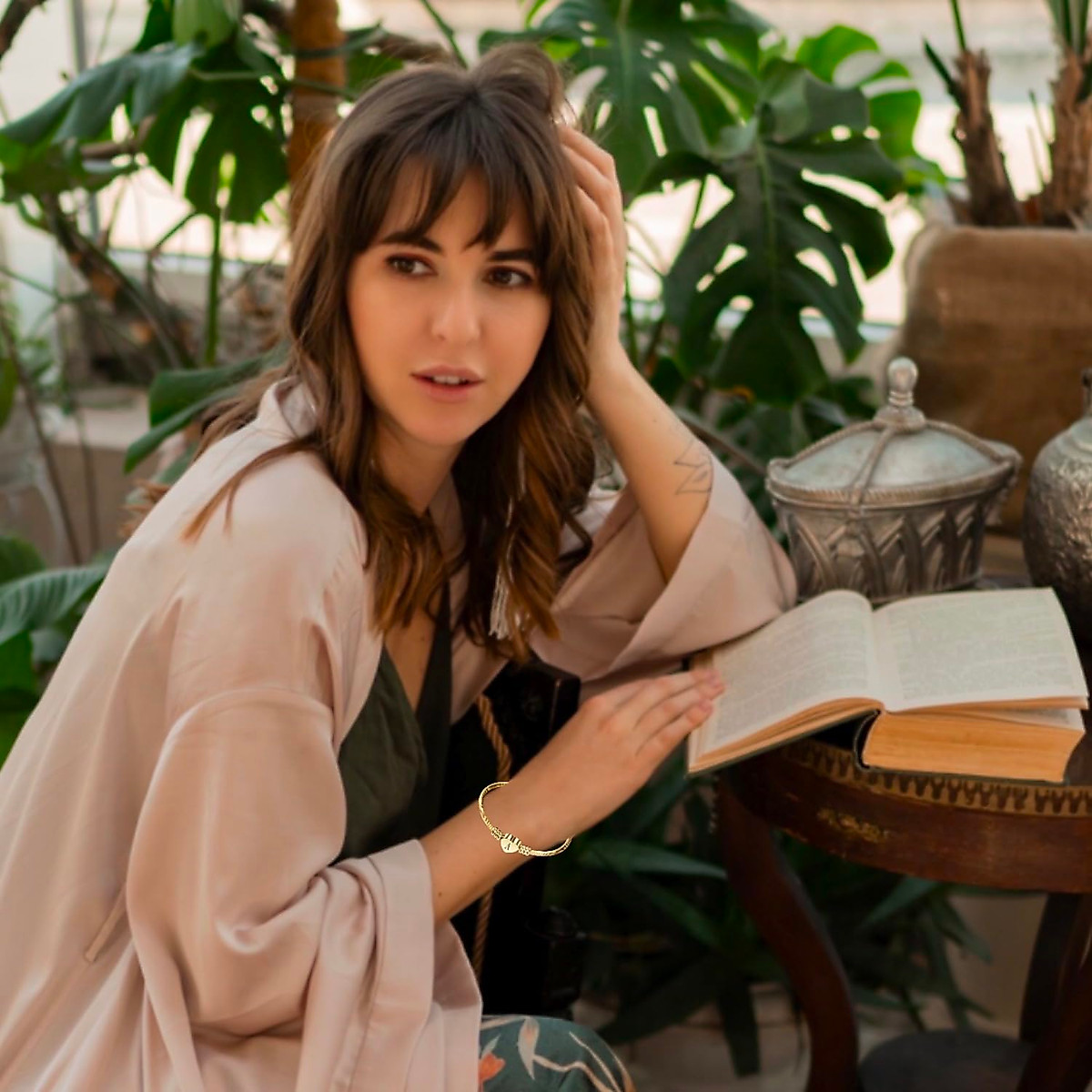 SBI Jewelry Women Gold Initial J Letter Cuff Bracelets Name Alphabet Heart Love Stainless Steel Friendship Daughter Mom Sister Christmas Birthday Anniversary