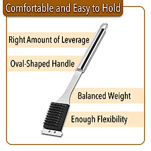 UNCO- Grill Brush and Scraper, 16.7”, Stainless Steel, Grill Cleaner, Grill Brush, Grill Cleaning Brush, BBQ Brill Brush, BBQ Brush for Grill Cleaning, Grill Brush for Outdoor Grill, Safe Grill Brush