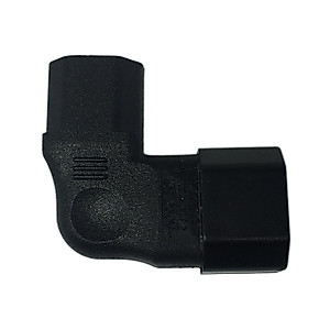 Cerrxian Left Angle IEC 320 C14 3 Pin Male to C13 Female PDU PSU UPS Power Extension Adapter Receptacle for LCD LED TV Wall Mount