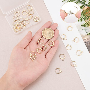 PH PandaHall 30pcs Earring Hooks Huggie Hoop Earring Findings 18K Gold Plated Lever Back Earring Hook 12 Gauge Gold Huggie Earring with Loop for Mom Women Men Earring Jewelry Making, 11.5x15x2mm