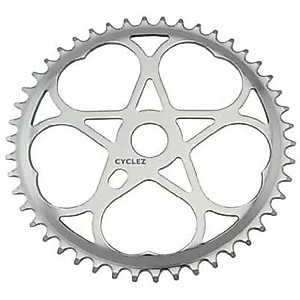 CYCLEZ One-Piece Beach Cruiser Crankset Includes 46 Teeth Chrome Sprocket (46T), 170mm Crank, and Complete Bottom Bracket Replacement Kit (Hearts)