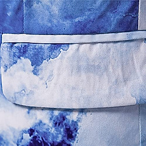 B-38 Royal Blue Tie Dye Work Office Blazer Uniform Outerwear for Man Winter Fall Floral Graphic Blazer Coats Man Button 2024 Clothes Country Concert Y2K K5 XXL