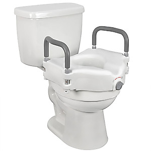 Vaunn Shower Chair Bath Seat with Padded Arms, Removable Back and Adjustable Legs and Vaunn Raised Toilet Seat and Elevated Commode Booster Seat Riser Bundle