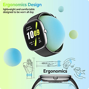 anyloop Smart Watches for Men Women with 24/7 Heart Rate Blood Oxygen Monitor Sleep Tracking, 46mm 1.3oz Step Calorie Counter Fitness Watch Activity Trackers for iOS and Android Phones