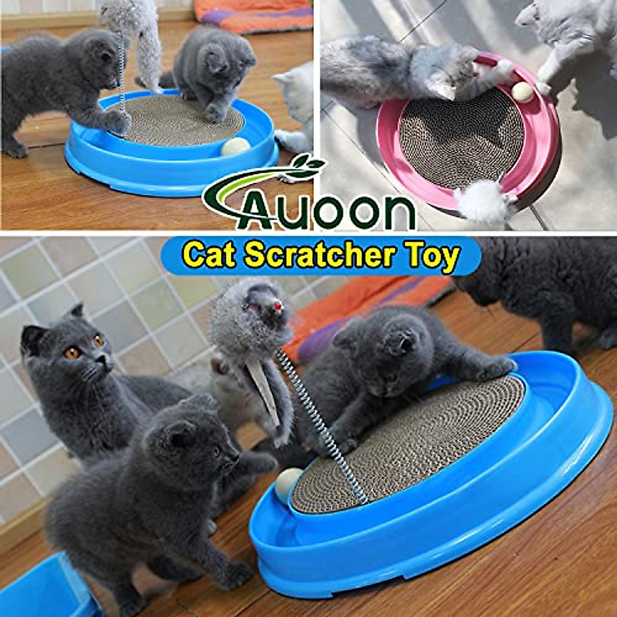 AUOON Cat Scratcher Toy, Cat Toy, Scratch pad,Scratching Toy,Post Pad Interactive Training Exercise Mouse Play Toy with Ball