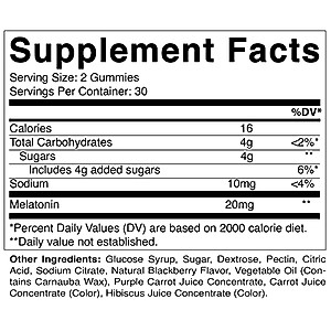 Vitamatic Melatonin 20mg Gummies for Adults, 30 Servings - 60 Vegetarian Gummies - Non-Habit Forming Supplement (60 Gummies (Pack of 2))