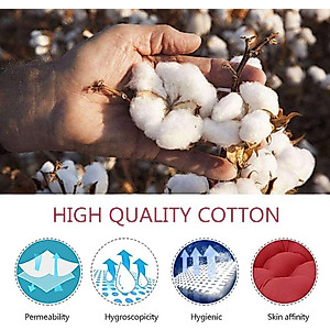 AALLYN Patio Chaise Lounger Cushion 2 Pack Chair Pads for Sofa Overstuffed Fade Resistant Tufted Seat Cushion Patio Furniture Cushions for Wicker Chair(Color:Red)