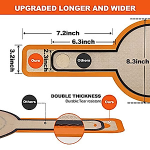 Silicone Bread Sling Dutch Oven - Best Japan Silicone. Non-Stick & Easy Clean Reusable Silicone Bread Baking Mat. With Extra Long Handles Bread Baking Sheet Liner, 2 Orange Set for Transferable Dough