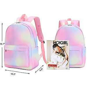 CAMTOP Backpack for Girls Kids School Backpack with Lunch Box Preschool Kindergarten BookBag Set (Rainbow A)