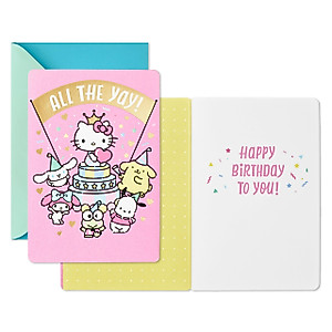 Hallmark Sanrio Hello Kitty Cute Birthday Cards (3 Cards with Envelopes)