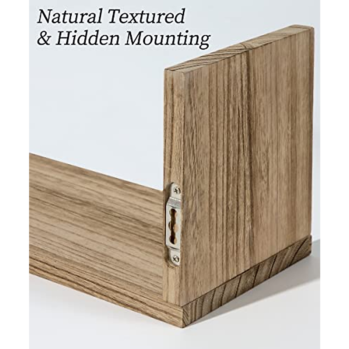 Maxpeuvon Corner Floating Shelves, Wooden Wall Mounted Rustic Farmhouse Organizer Display Pictures Plants Storage Shelf Home Decor for Office, Living Room, Set of 3, Brown