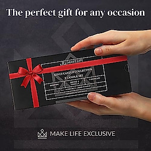 Set of 3 4oz Scented Candles for Men Gift Set | by The Fire | Woodwick Crackling Masculine Scent Candles | Manly Tobacco, Fire & Mahogany Teakwood Soy Candles | Unique Gift