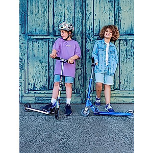 Micro Kickboard | Sprite LED | 2 Wheeled | Fold-to-Carry | Lightweight Swiss-Designed Micro Scooter | Light-Up Wheels| Children and Teens, Ages 6+
