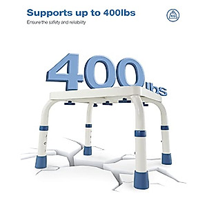 GreenChief Metal Step Stool for Adults Elderly, Bedside Stool Small Foot Stool Kitchen Step Stool Bathroom Stepping Stool, Adjustable Height & Heavy Duty & Non-Slip & Sturdy Standing Assist (400 LB)