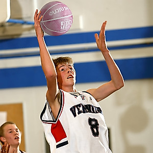 OujiuShark Official Size 5 Basketball, 27.5" Basketball for Age 8-11, Pink Youth Basketball TPU Leather Indoor Outdoor with Net Needle (Without Pump)