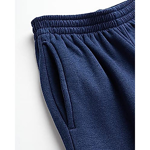 Quad Seven Boys' Fleece Jogger Set - 4 Piece Basic Solid Pullover Hoodie and Sweatpants (Size: 8-18), Size 8/10, Navy/Charcoal