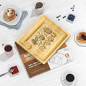 Cheese Board Charcuterie Board Set - Swiveling Wine Meat Cheese Platter Bamboo Cheese Server with Knives, Forks, Wine Opener, Ceramic Bowls for Gathering Party - Warming Gift for Women Friend