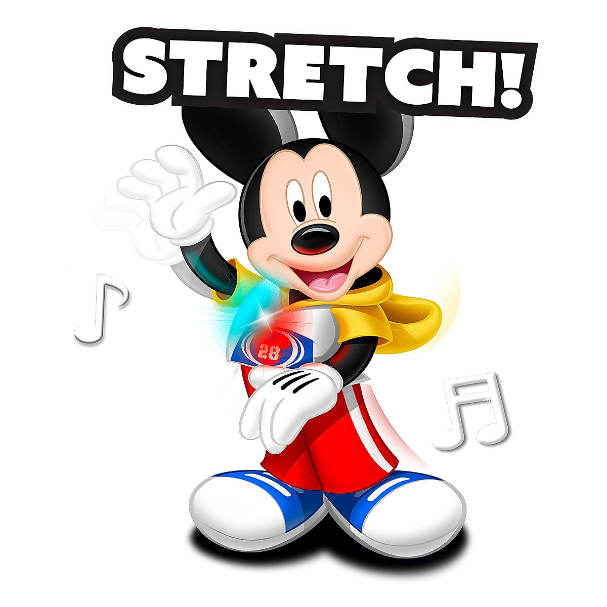 Disney Junior Mickey Mouse Funhouse Stretch Break Mickey Mouse 17 Inch Dancing and Singing Feature Plush, Kids Toys for Ages 3 Up by Just Play
