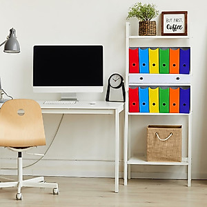 Evelots Magazine File Holder-Organizer-Full 4 Inch Wide-6 Colors-W/Labels-Set/6