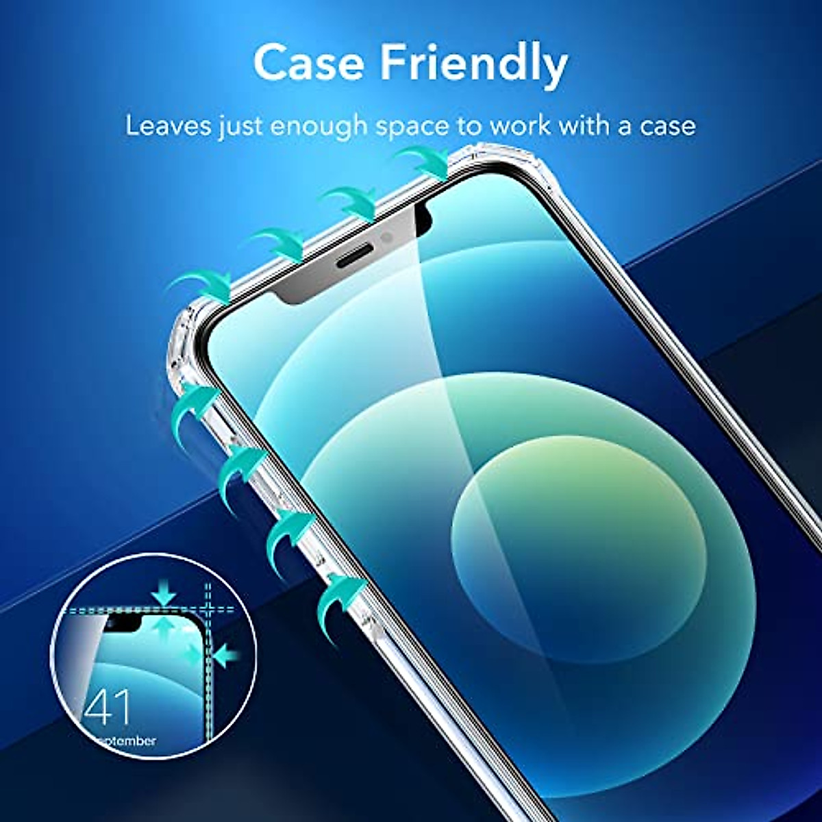 ESR for iPhone 12/12 Pro Screen Protector, Easy Installation Frame, Military-Grade Protection, Ultra Tough, Scratch Resistant, Tempered-Glass Screen Protector for iPhone 12/12 Pro, 3 Pack