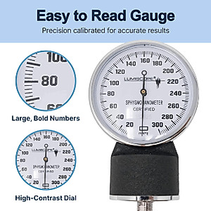 Lumiscope Professional Blood Pressure Kit - Stethoscope, Manual BP Cuff, Sphygmomanometer - Orchid