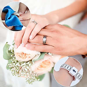 Hicarer Invisible Ring Size Adjusters Guard Ring Sizer Loose Ring Size Adjusters with Ring Sizer Measuring Tool Polishing Cloth for Man and Woman Rings, 69 Pieces (Transparent)