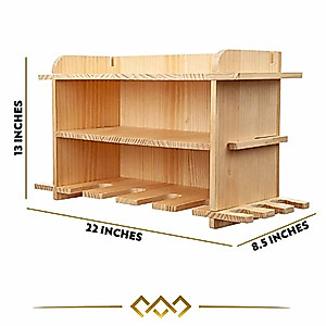 LampLighter Creations Power Tool Organizer & Drill Storage Rack - Cordless Charging Station Tool Organizer - Drill Holder Wall Mount - Easy Assembly 16.75x13x7” (Unfinished Pine)